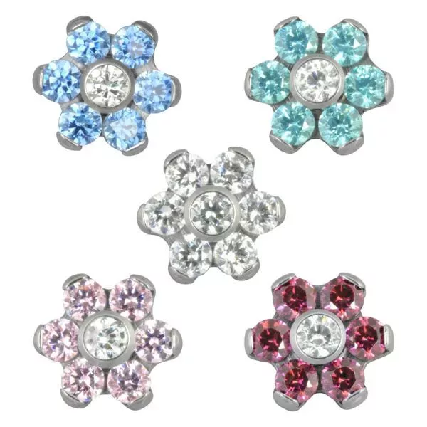 Crystal Flower Dermal Anchor - Wildcat Suomi